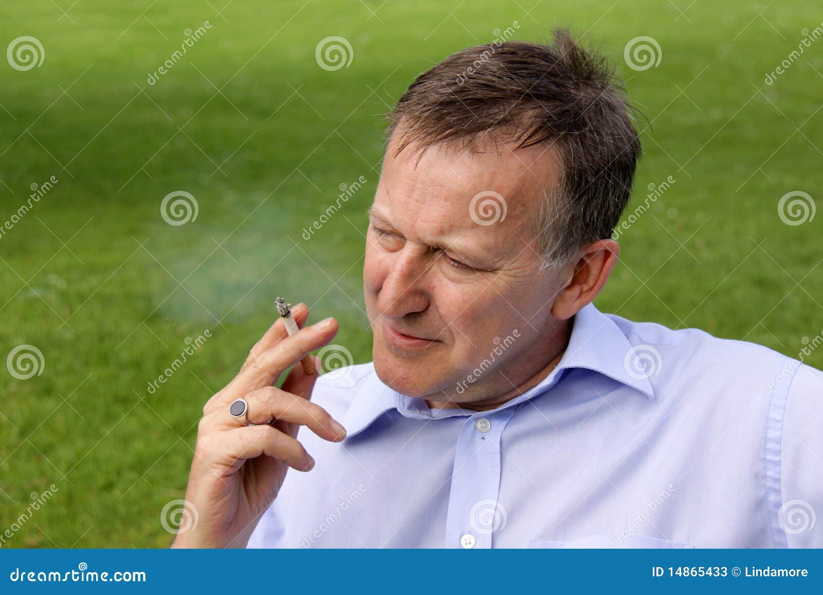 Man Smoking a Cigarette Outdoors Stock Image - Image of habit, health ...