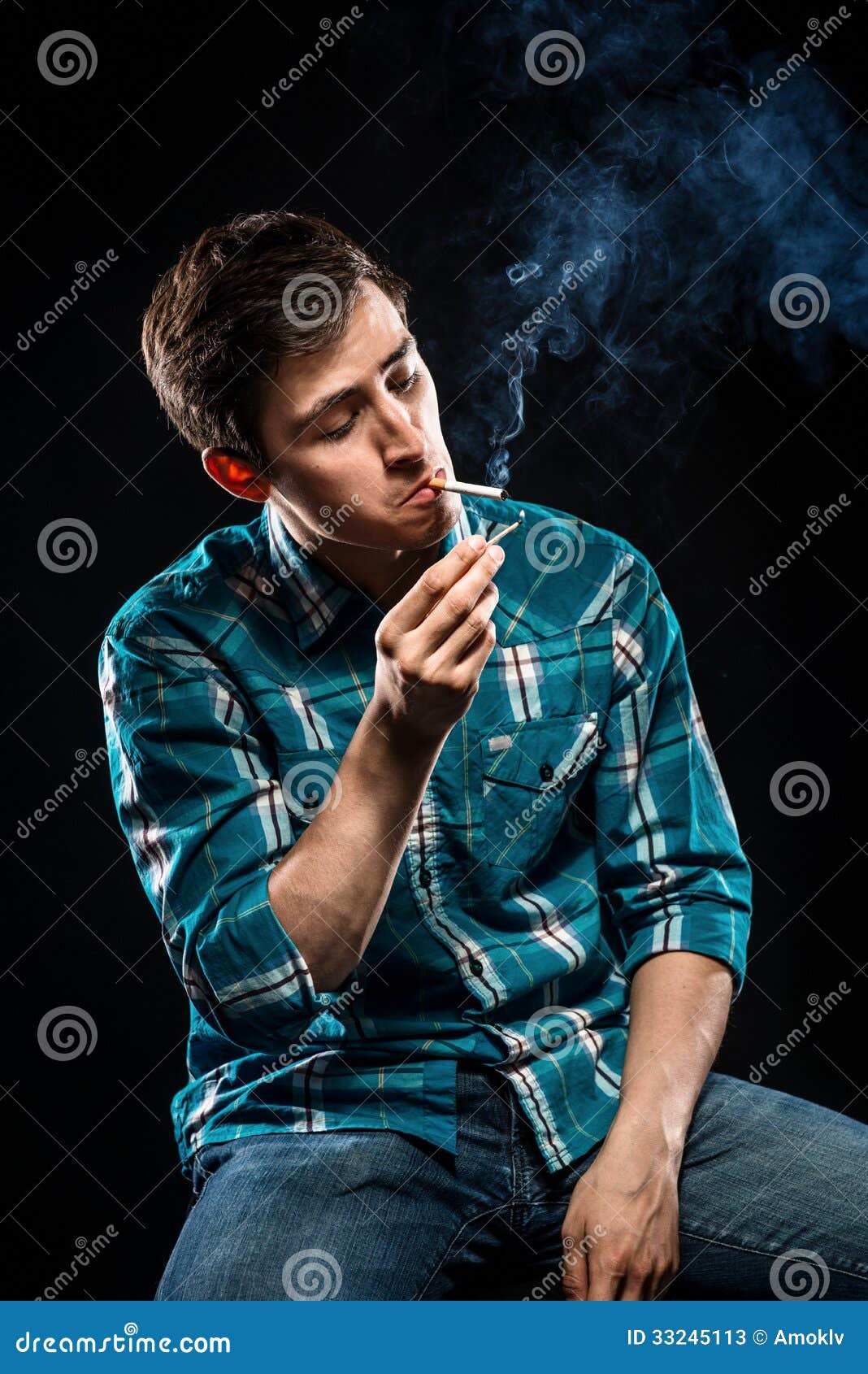 Man smoking cigarette stock image. Image of caucasian - 33245113