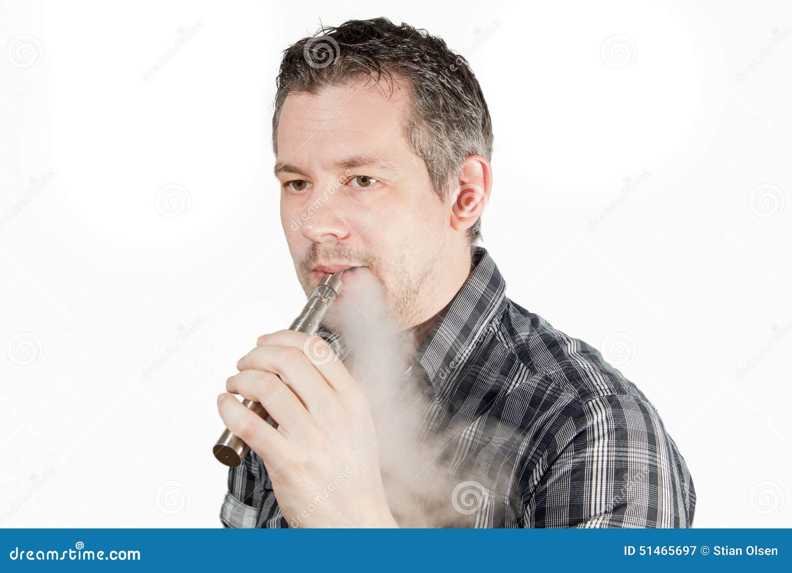 Man smoking ecigarette stock image. Image of ecigarette - 51465697