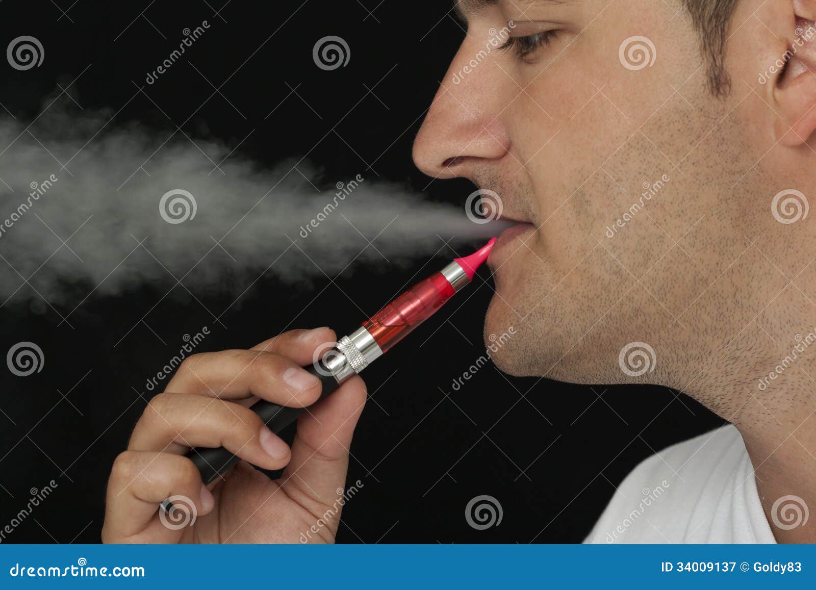 Man Smoking Electric Cigarette Stock Image - Image of dependency ...