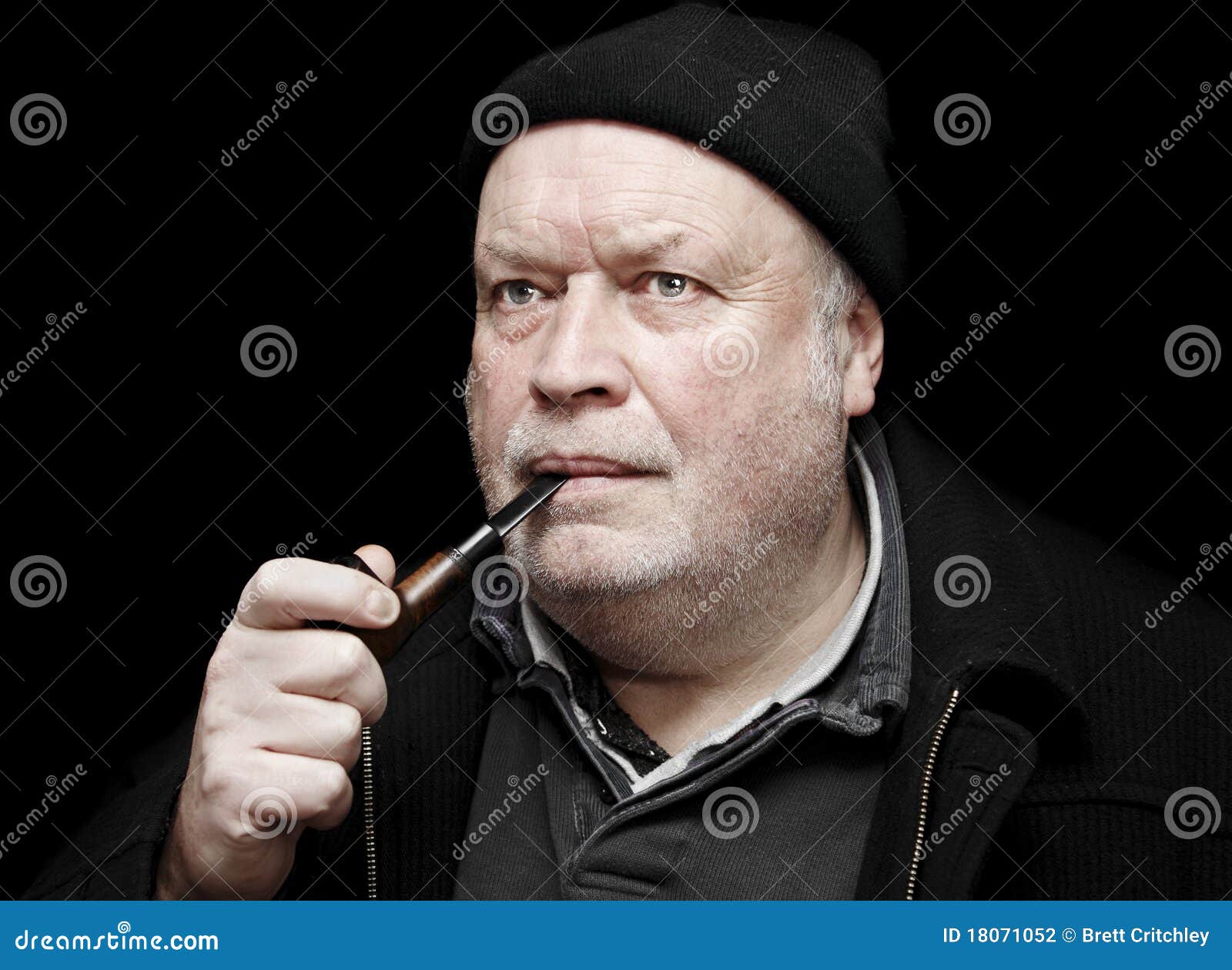 Man smoking a pipe stock photo. Image of dirty, portrait - 18071052