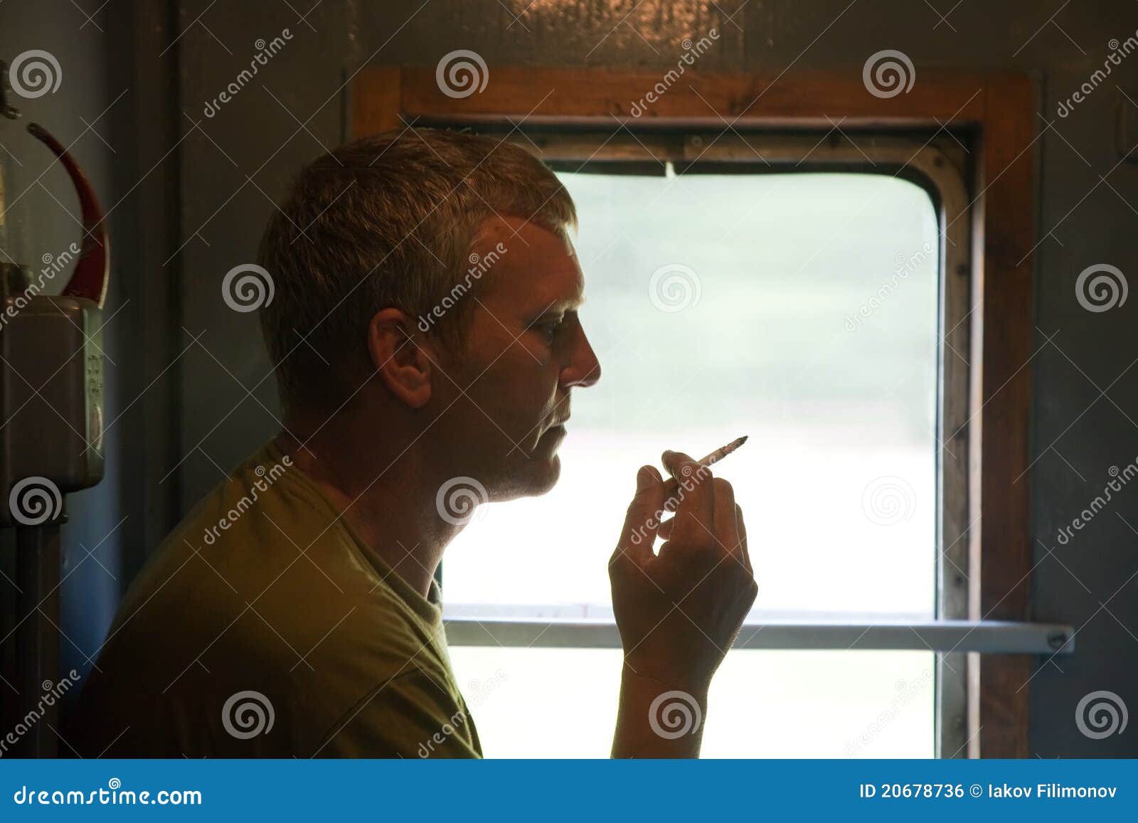 Man Smoking in Vestibule Train Stock Photo - Image of human, journey ...