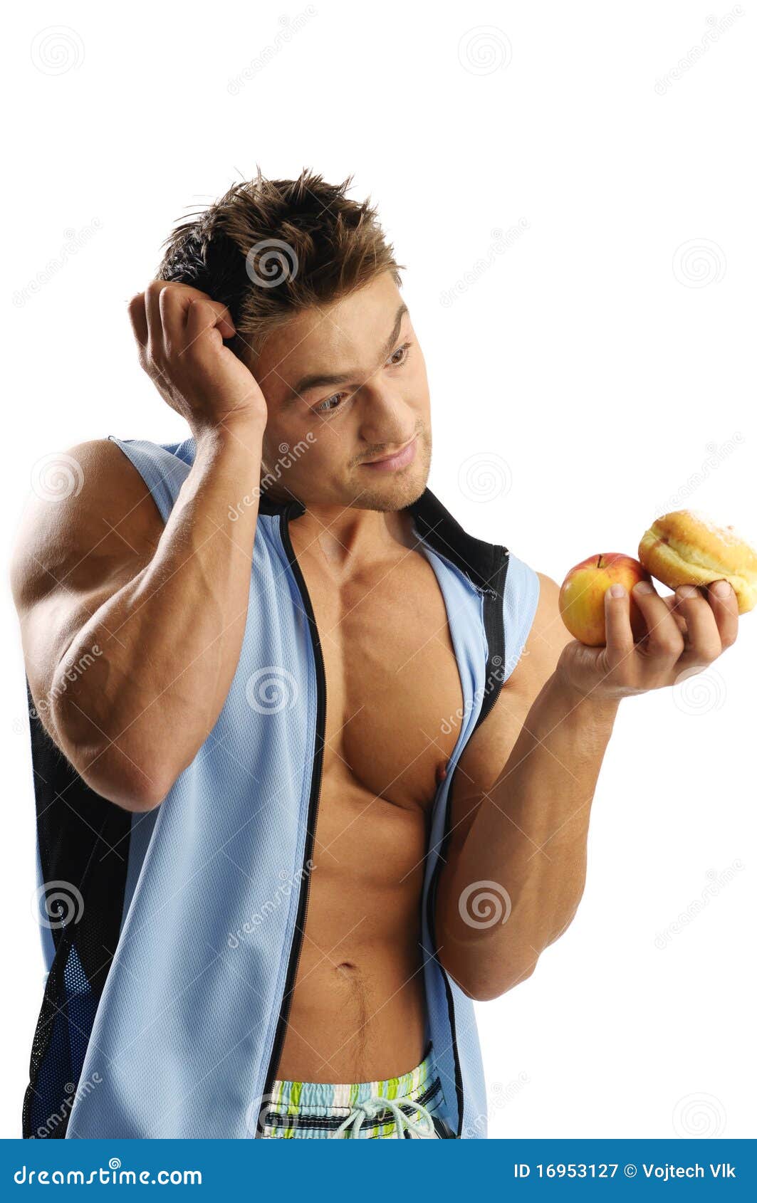 Man with snack stock image. Image of model, adult, bread - 16953127