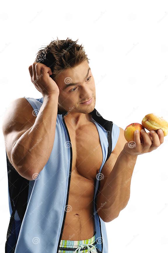 Man with snack stock image. Image of model, adult, bread - 16953127