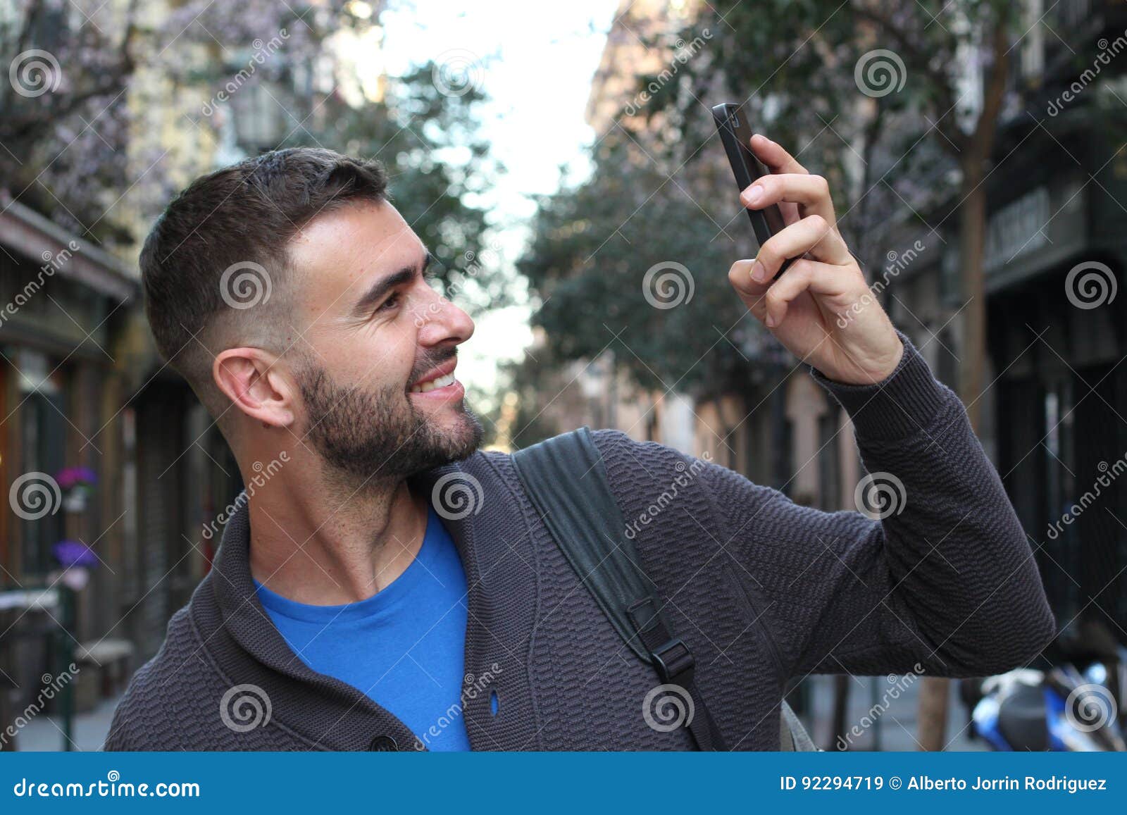 Man Snapping a Selfie for Social Media Stock Image - Image of lifestyle ...