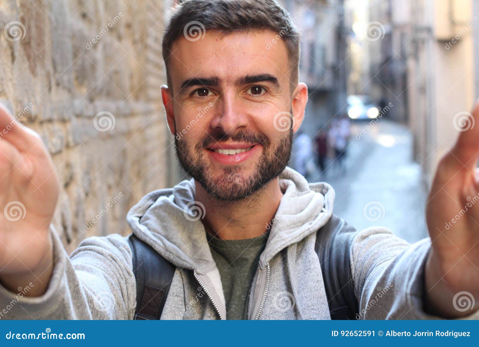 Man Snapping a Selfie for Social Media Stock Image - Image of happy ...