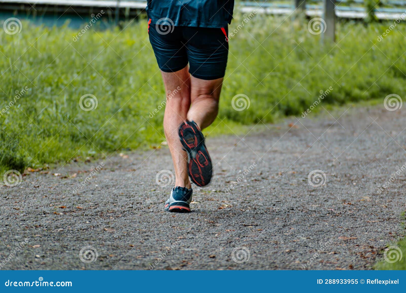 Man with Sneakers Running on a Path, Helathy Activity To Make Exercice ...