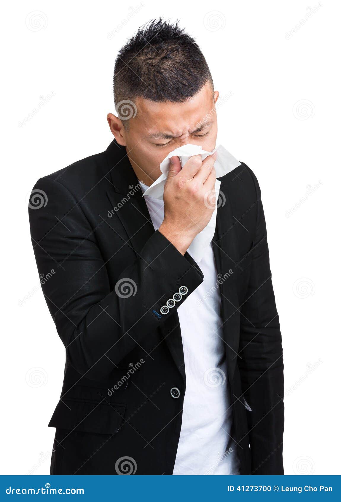 Man sneeze stock photo. Image of male, chinese, retro - 41273700