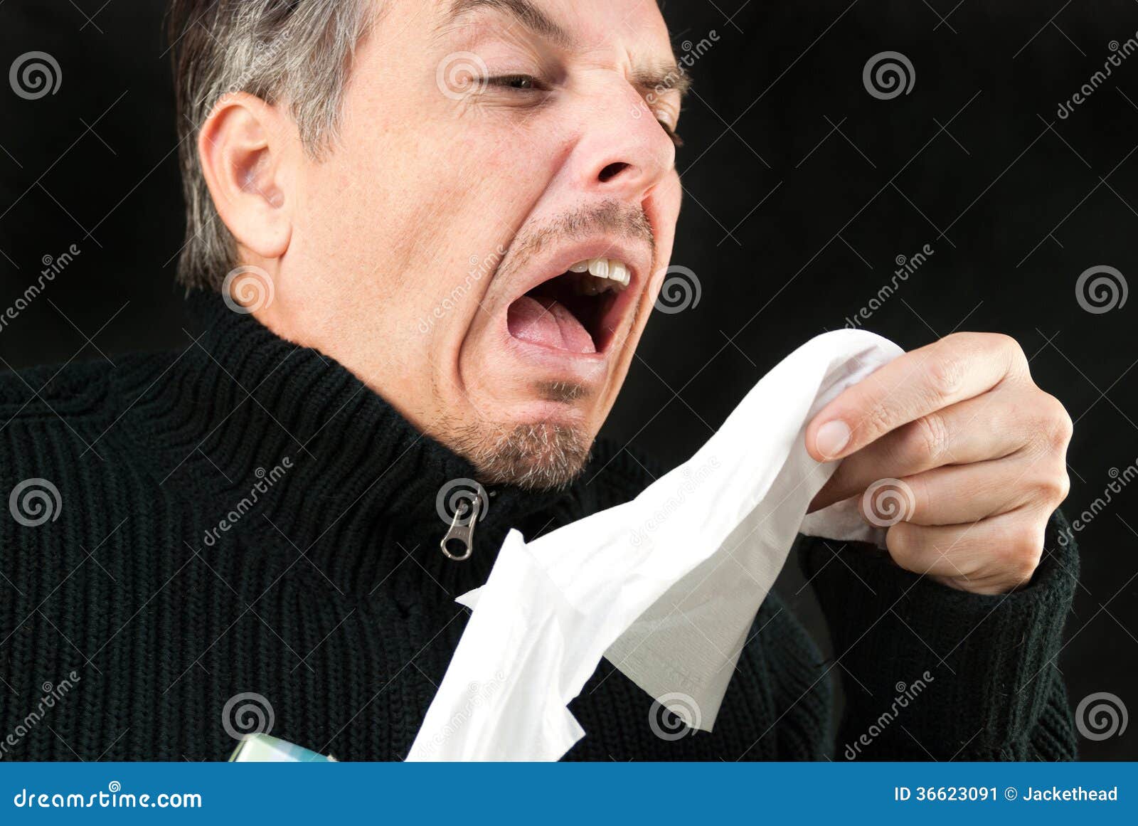 Man Sneezes stock image. Image of nose, hayfever, medical - 36623091