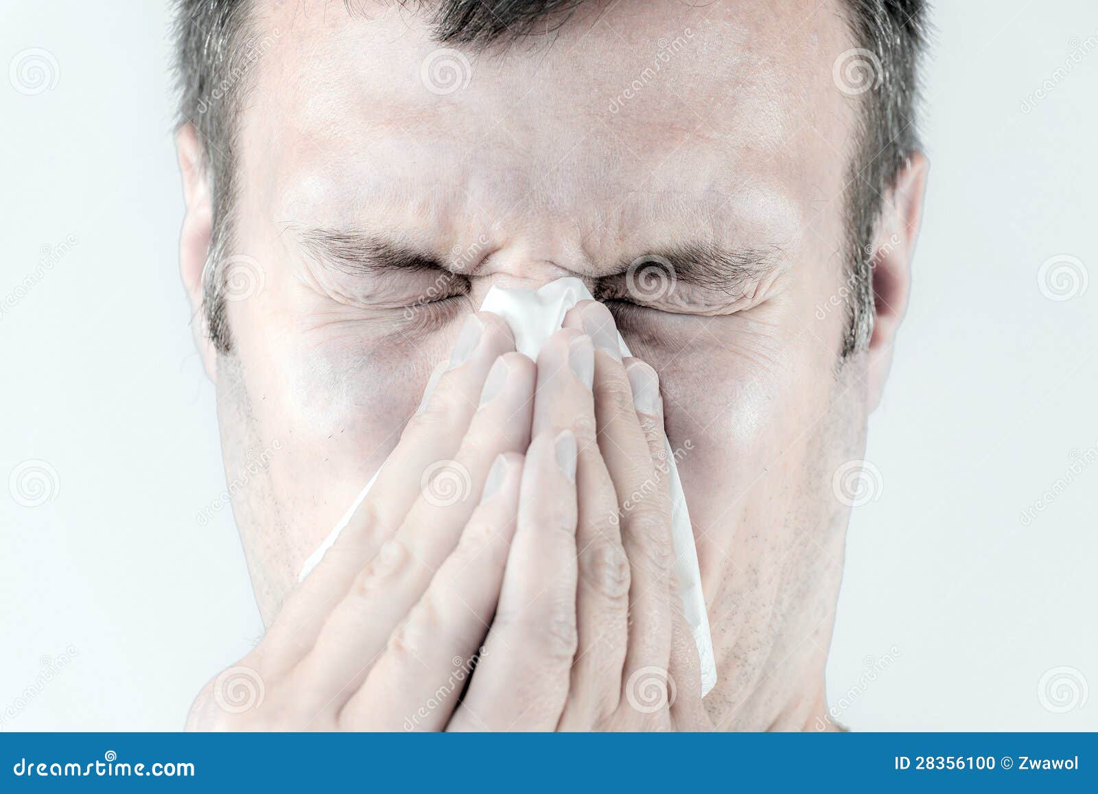 Man with is sneezing stock photo. Image of medical, fever - 28356100