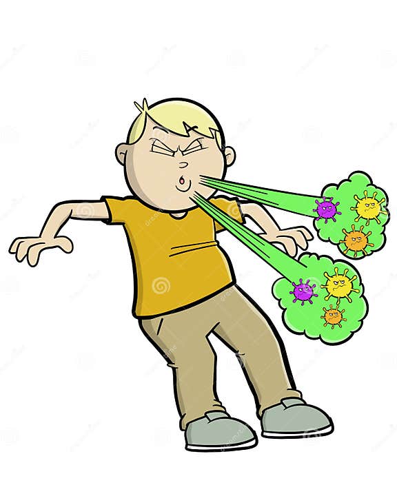A Man Sneezing And Spreading Germs And Viruses Stock Illustration Illustration Of Epidemic