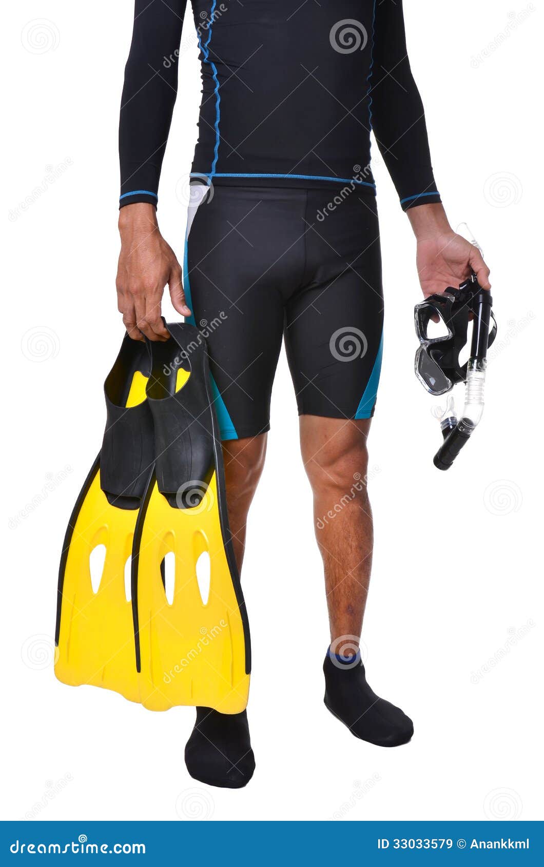 Man with Snorkeling Equipment Isolated Stock Image - Image of activity ...