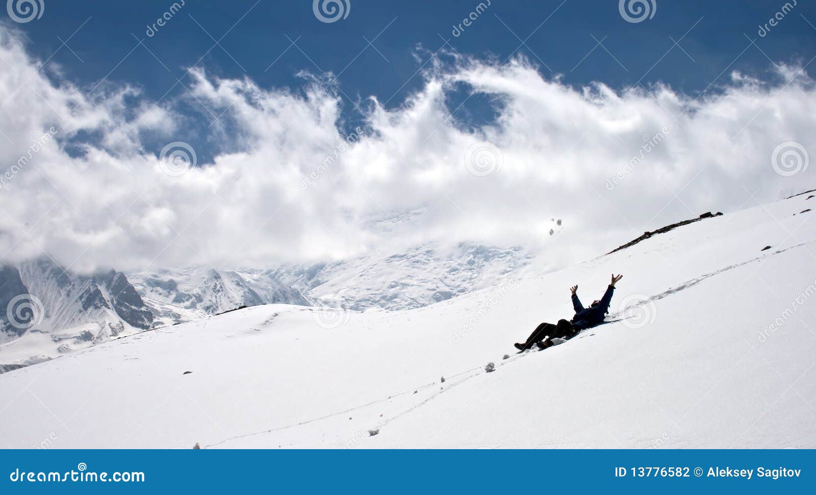 Man on snow. stock photo. Image of sport, cold, sports - 13776582