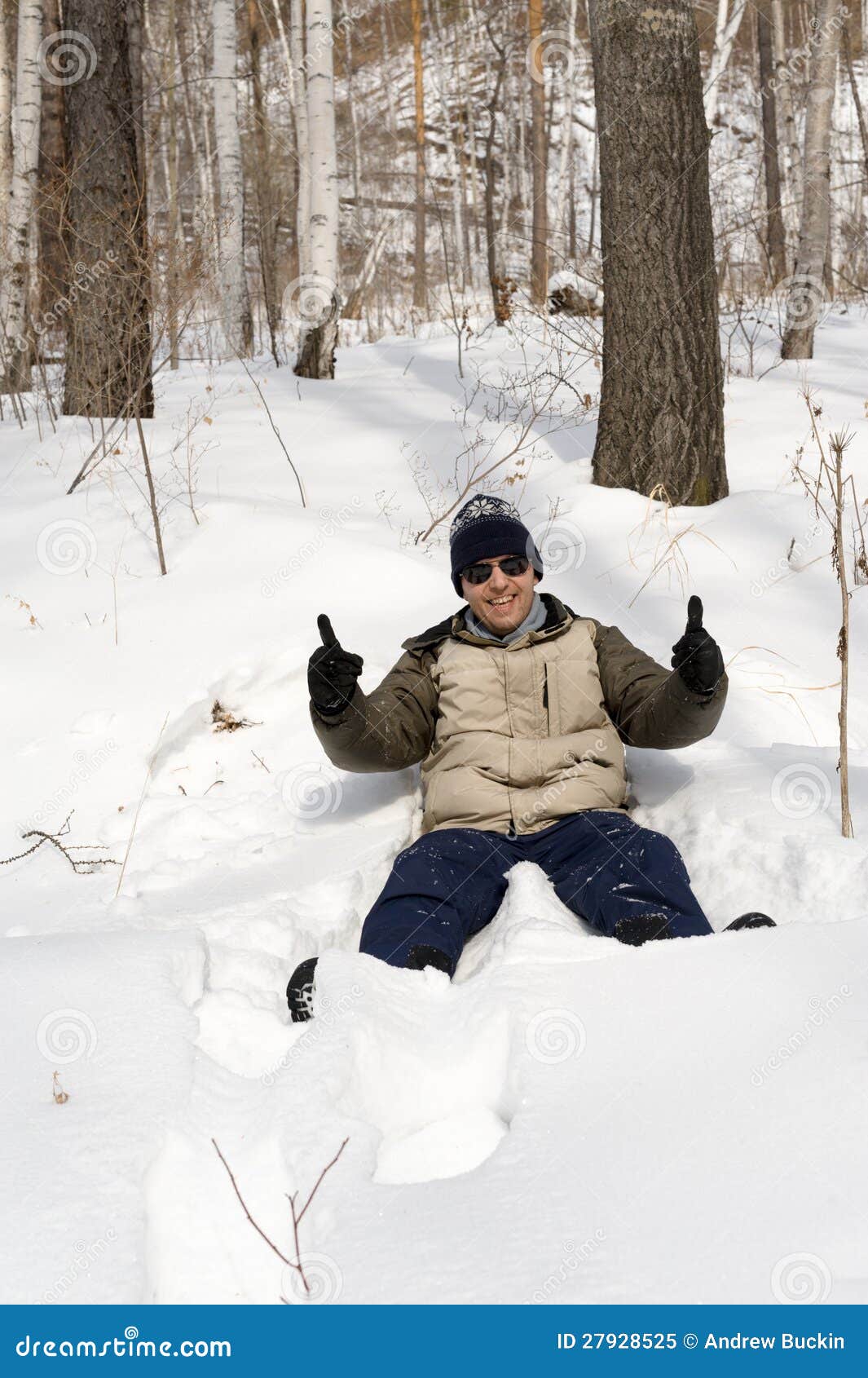 Man in snow stock image. Image of resting, break, recreation - 27928525