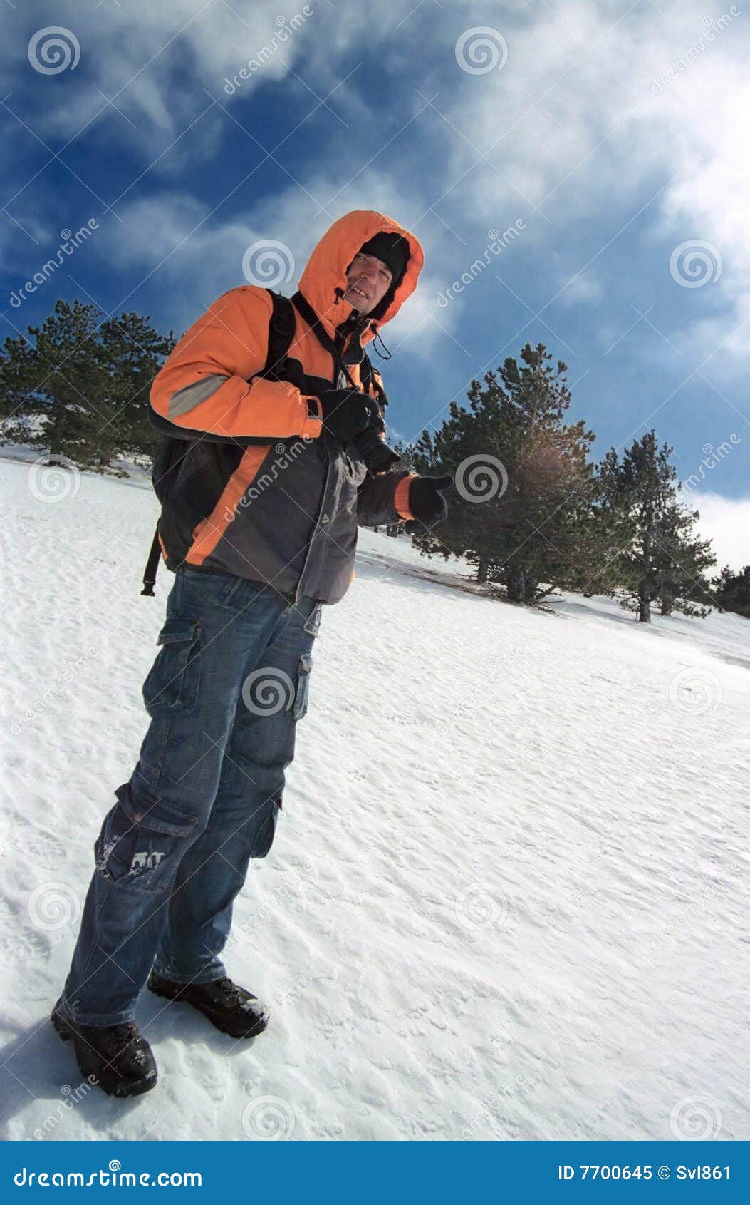 Man on snow stock image. Image of white, leisure, photografer - 7700645