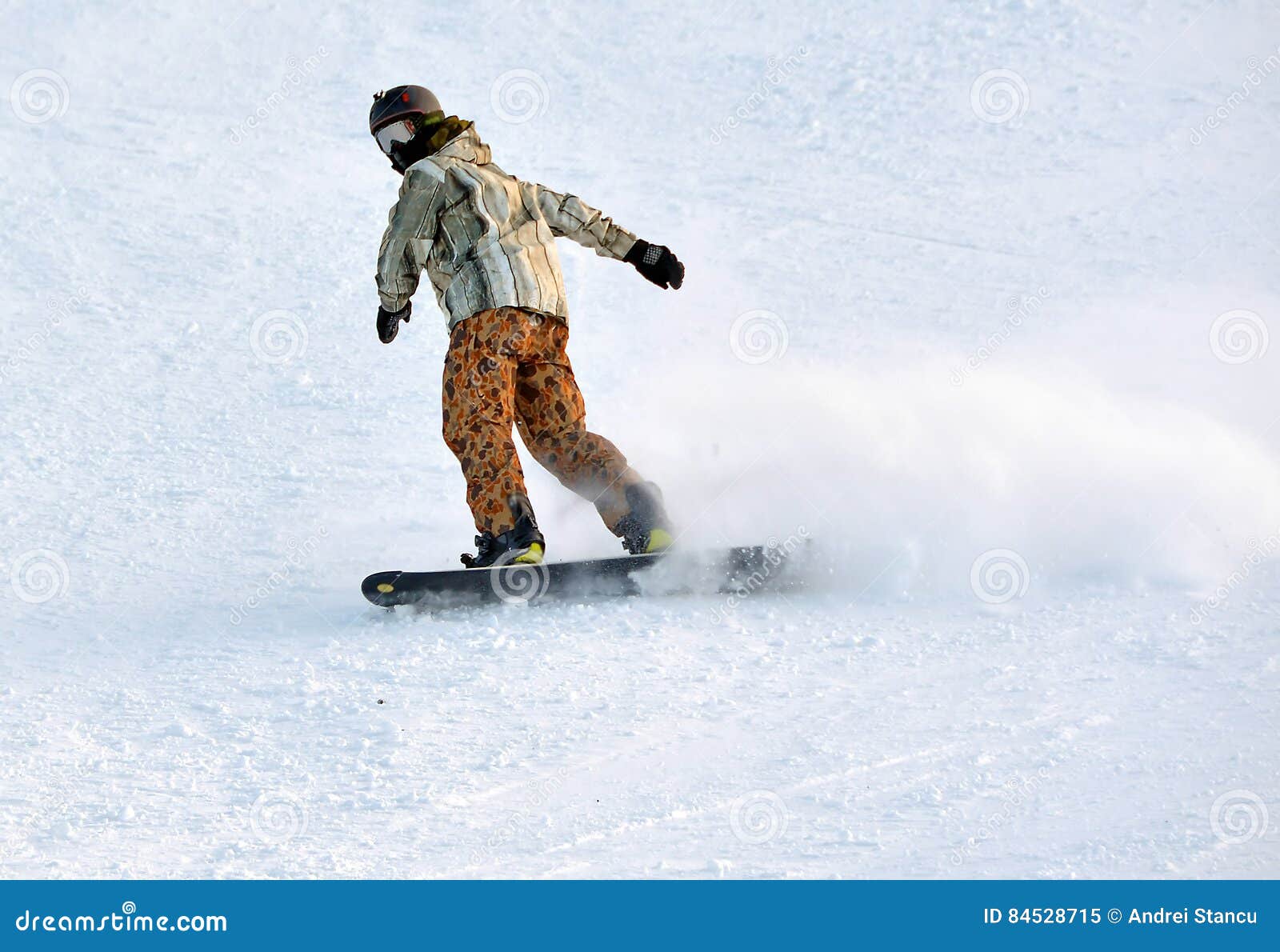 Man on snowboard stock image. Image of glacier, mountains - 84528715