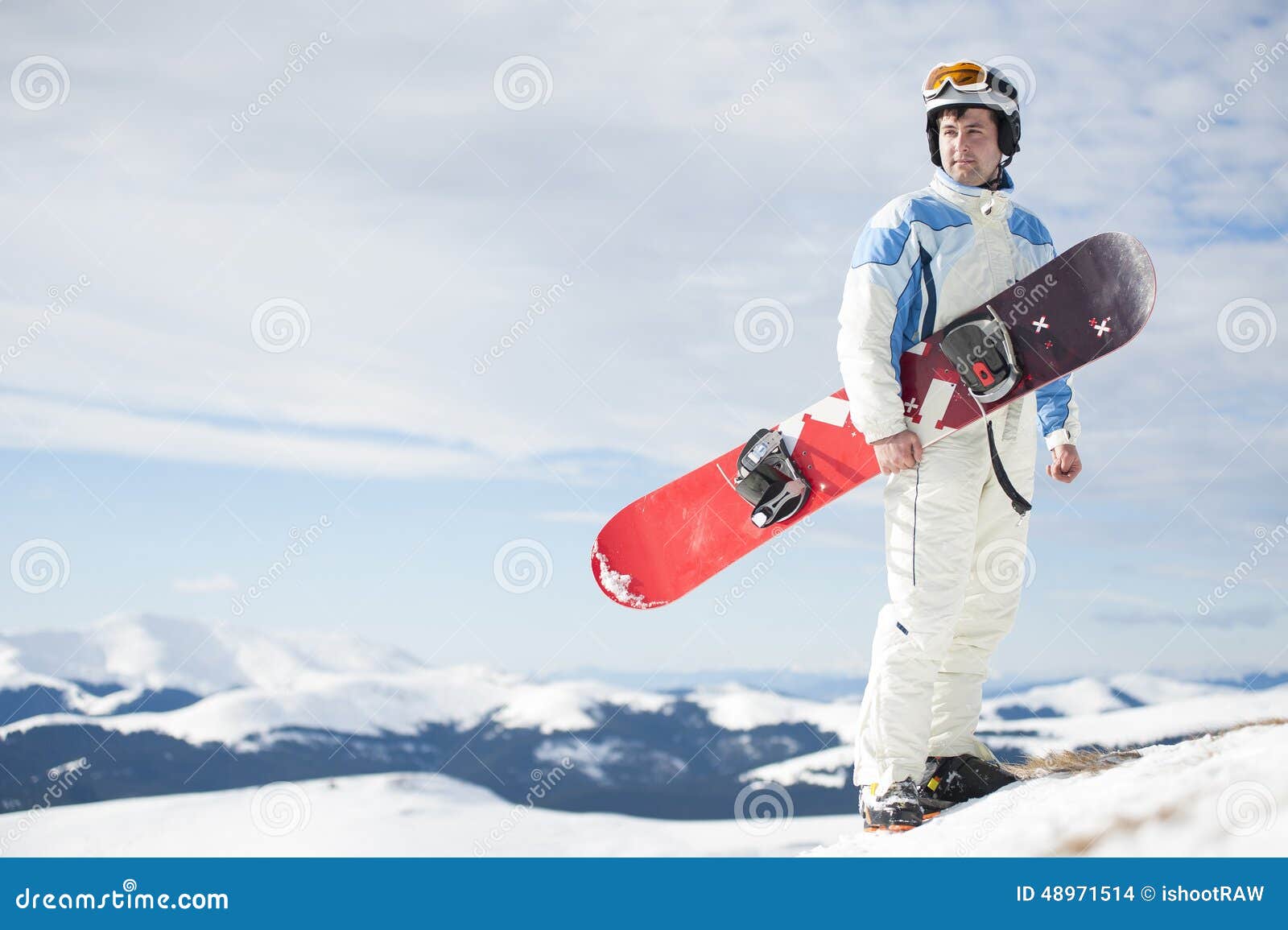 Man with snowboard stock photo. Image of series, people - 48971514