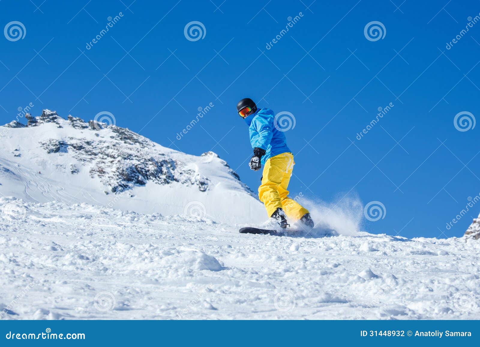 Man snowboarding stock photo. Image of activity, recreation - 31448932