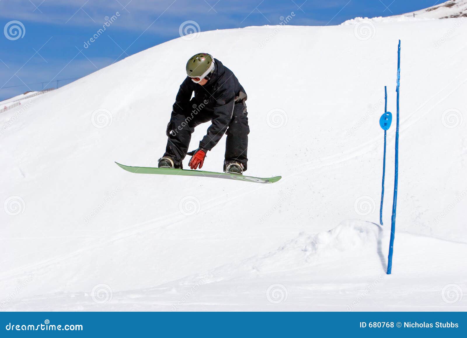 Man Snowboarding on Slopes of Pradollano Ski Resort in Spain Stock ...