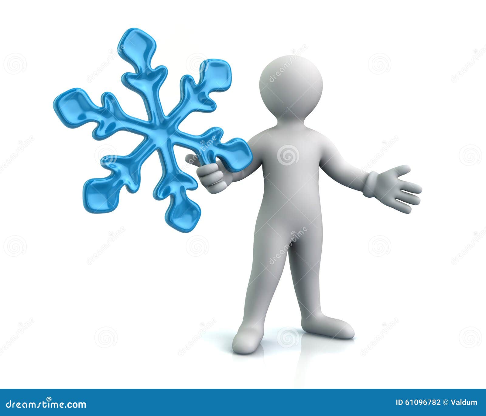 Man with snowflake stock illustration. Illustration of christmas - 61096782