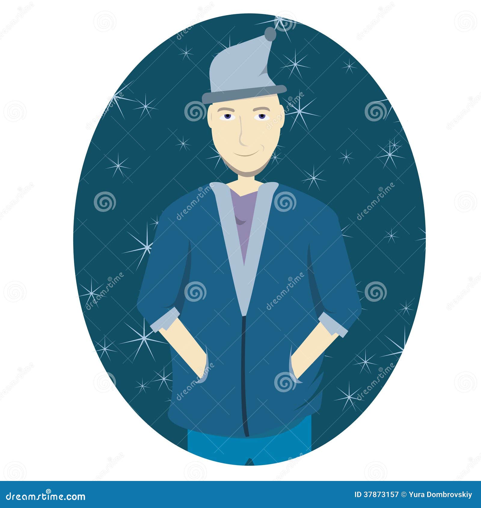 Man snowflakes stock vector. Illustration of happy, costume - 37873157