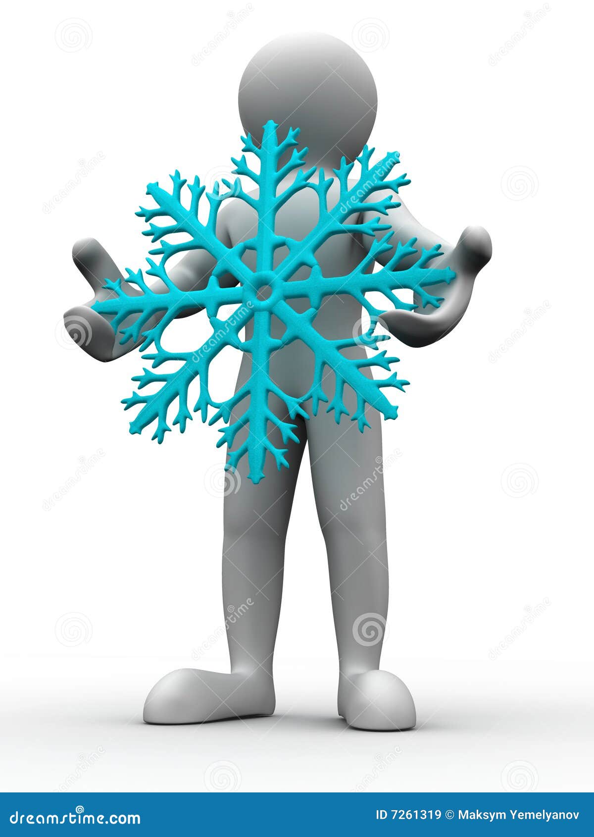 Man with snowflakes stock illustration. Illustration of stationary ...