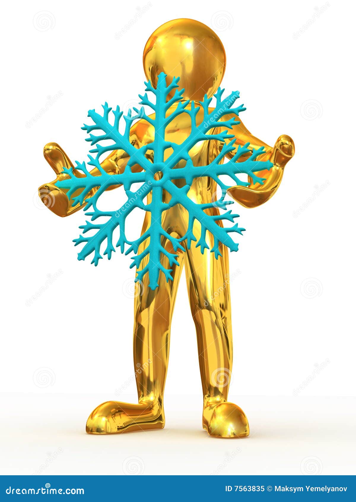 Man with snowflakes stock illustration. Illustration of pattern - 7563835