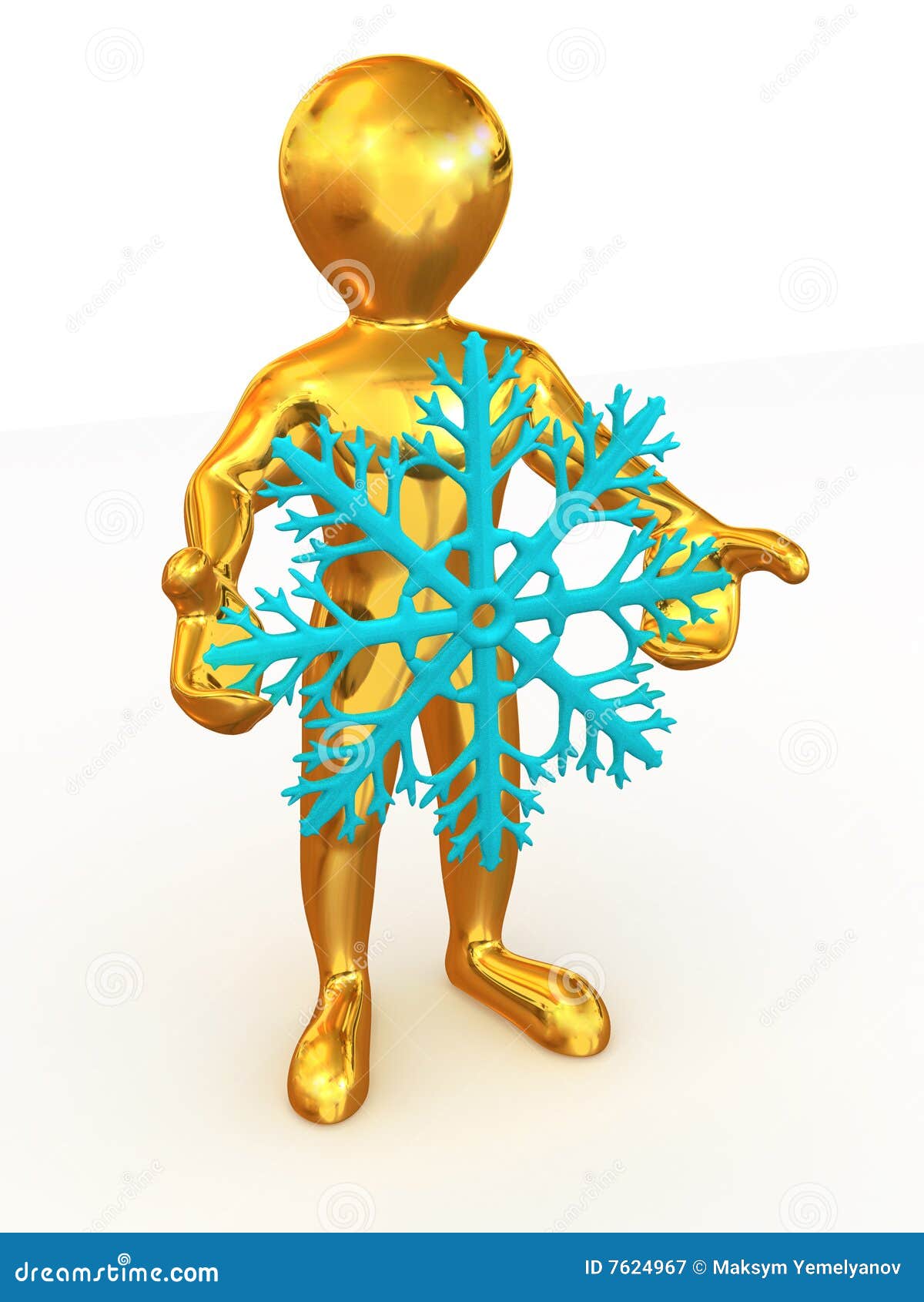 Man with snowflakes stock illustration. Illustration of star - 7624967
