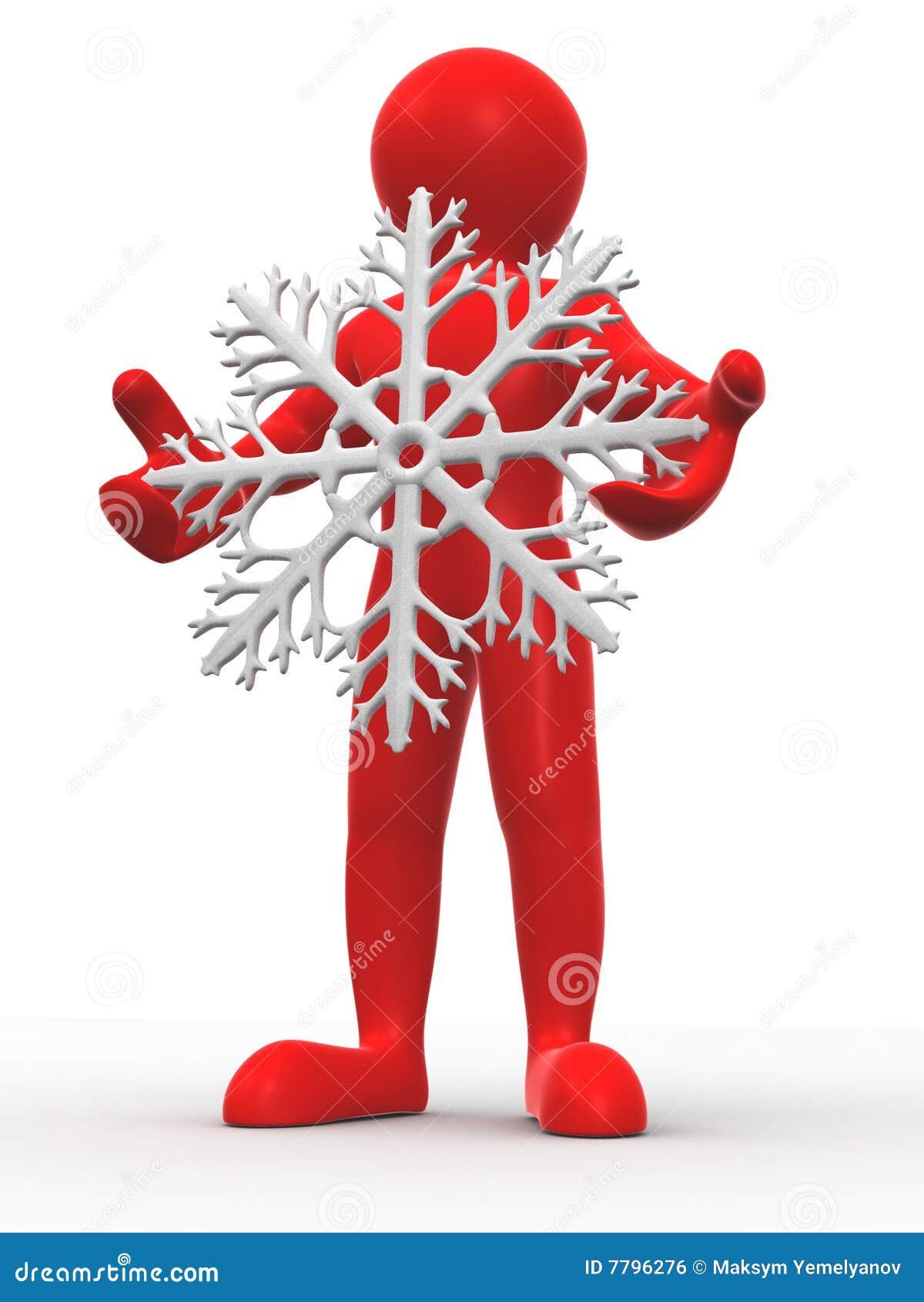 Man with snowflakes stock illustration. Illustration of happy - 7796276