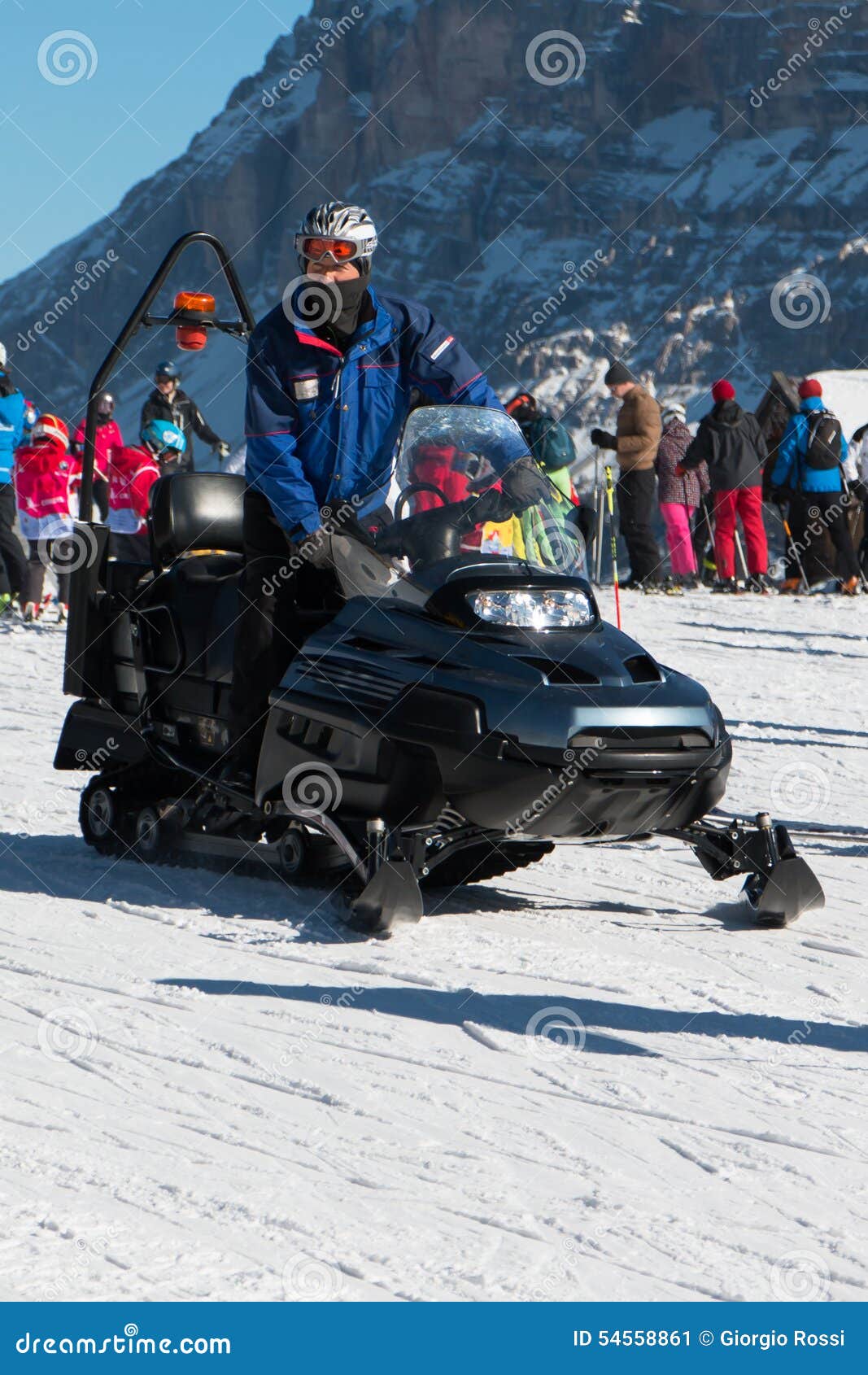 Man on Snowmobile with Windshield in Winter Day Editorial Photo - Image ...