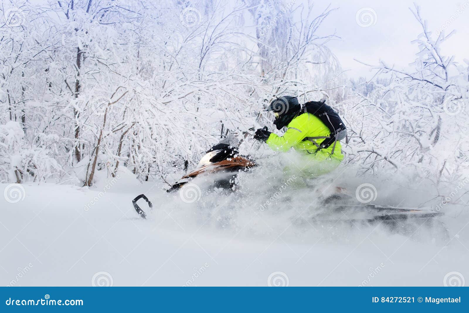 Man on snowmobile stock image. Image of recreation, active - 84272521