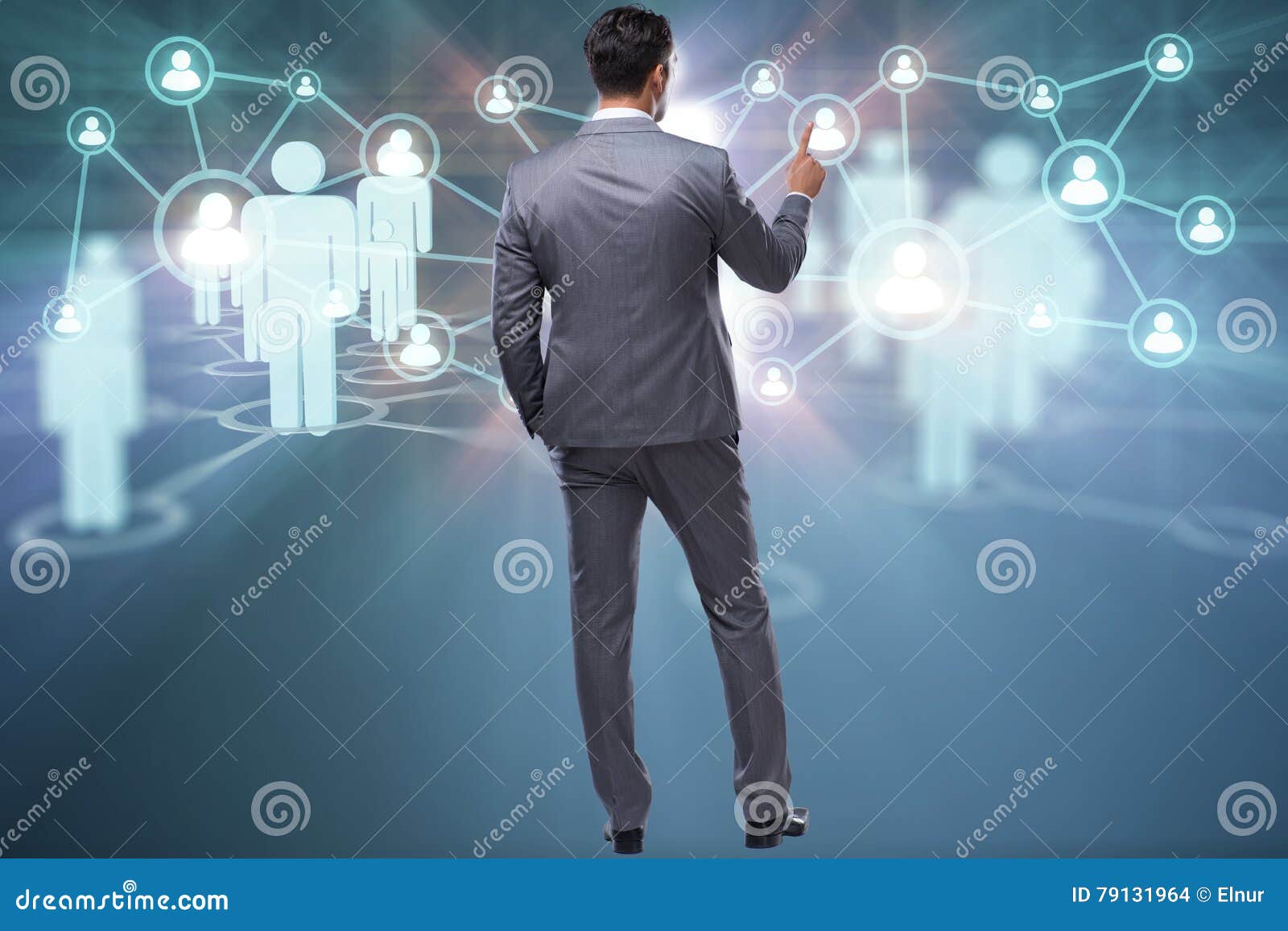 The Man in Social Networks Concept Stock Photo - Image of information ...