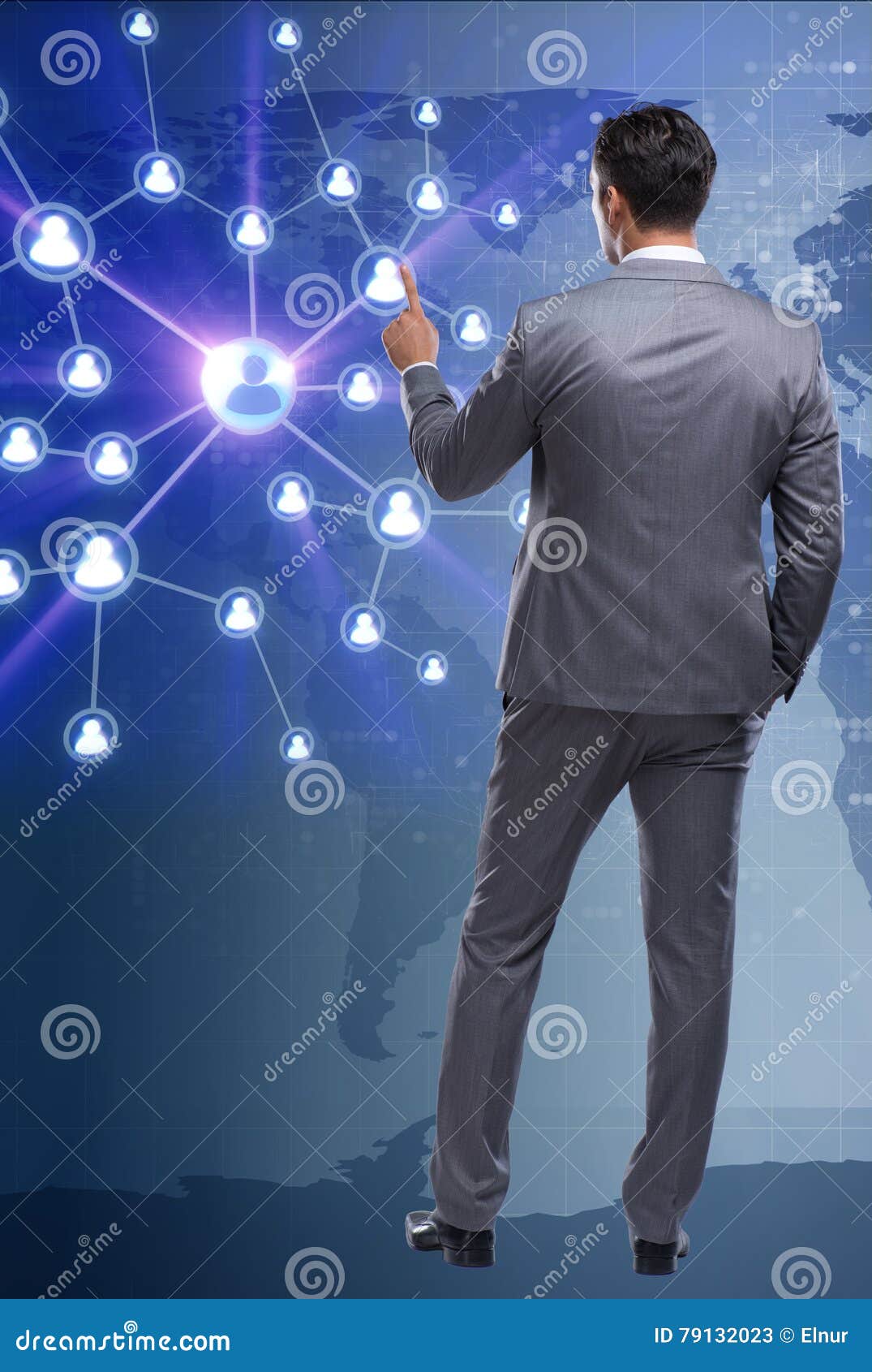 The Man in Social Networks Concept Stock Image - Image of connection ...