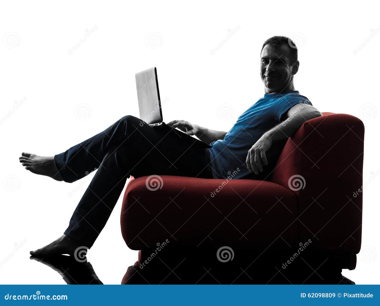 Man Sofa Couch Computer Computing Laptop Stock Image - Image of backlit ...