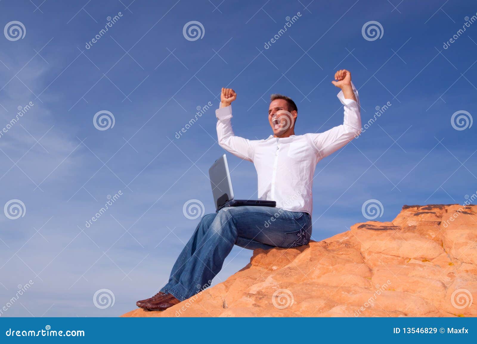 Man with solution stock image. Image of success, canyon - 13546829