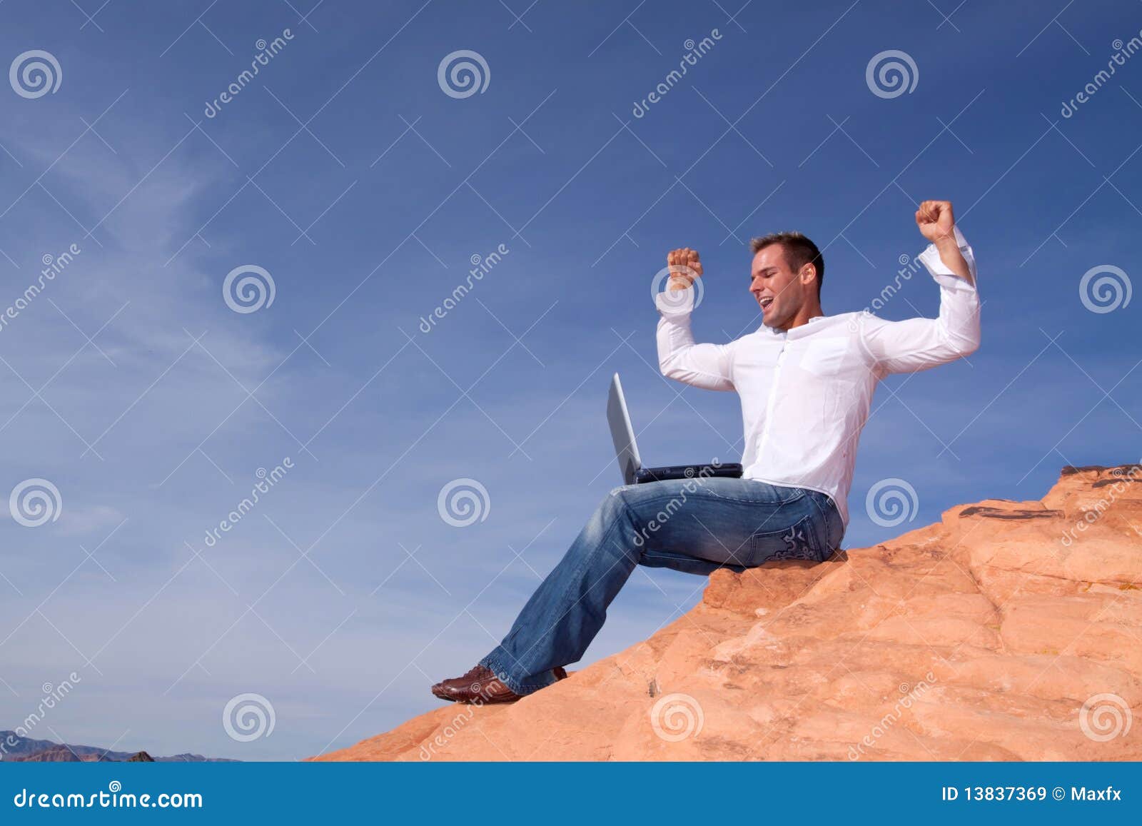 Man with solution stock image. Image of scenic, smiling - 13837369