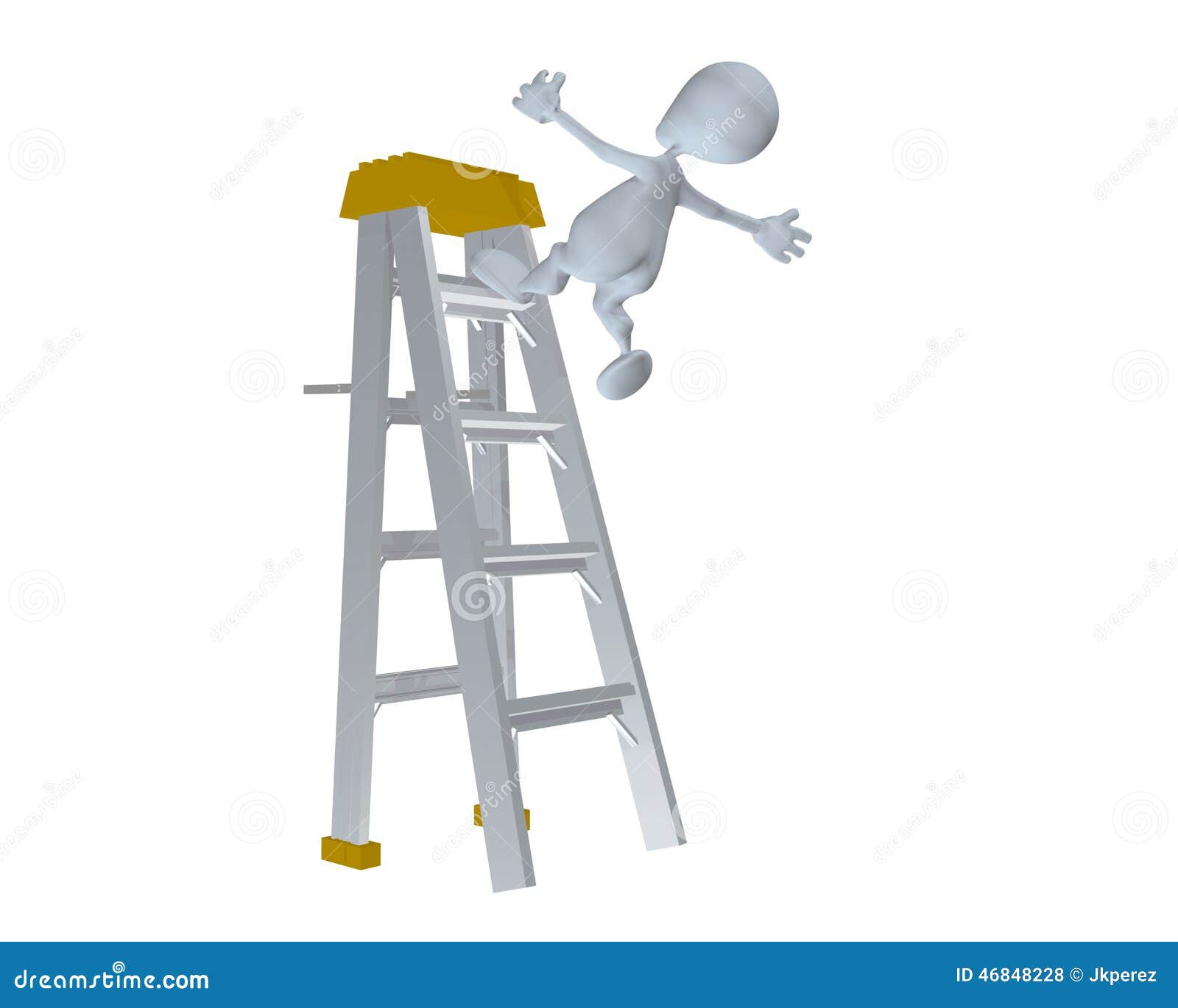 Man Som 3d Faller Av Av En Stege Stock Illustrationer - Illustration av ...