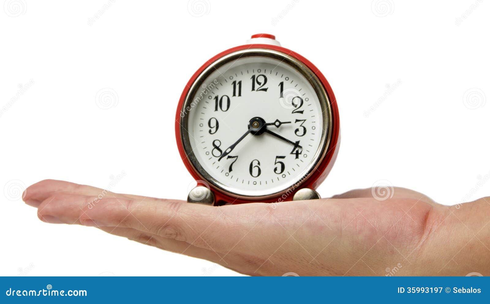Man Som Rymmer En Klocka I Hans Hand. Fotografering för Bildbyråer ...