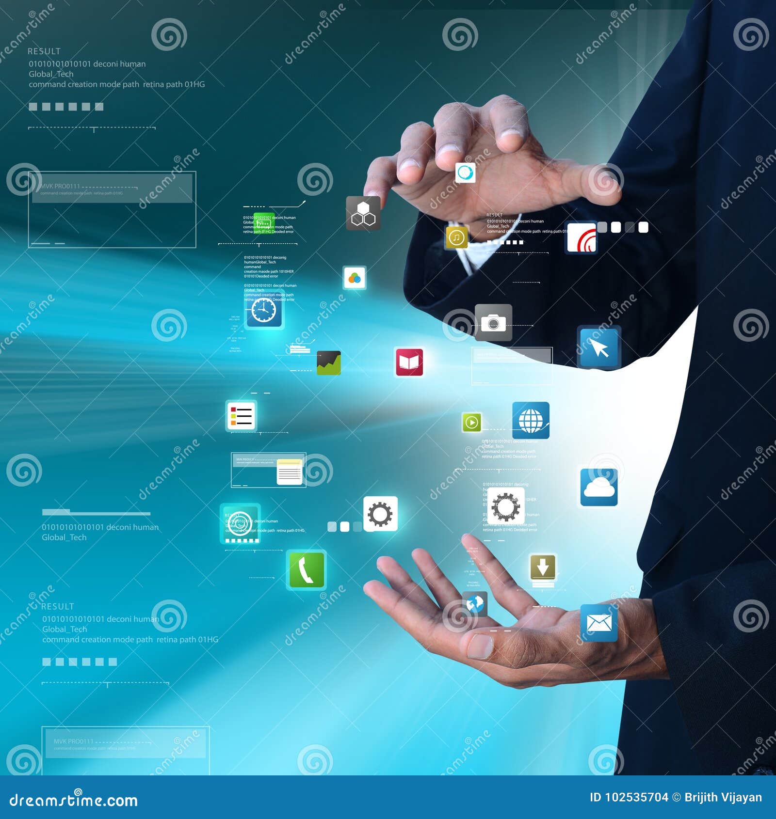 Man som visar app-symboler arkivfoto. Bild av uppvisning - 102535704