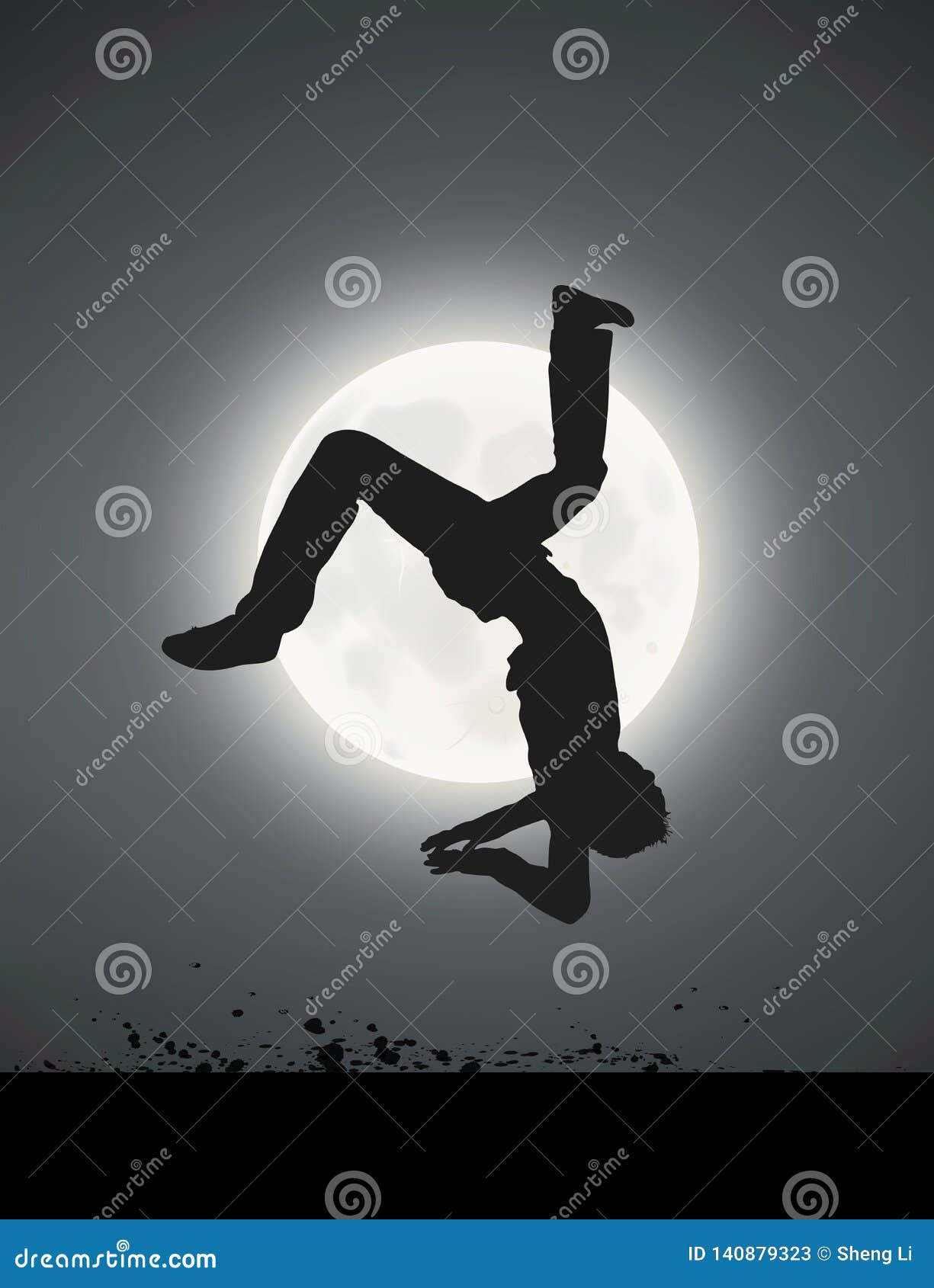 A Man Somersaulting on the Field Stock Vector - Illustration of ...