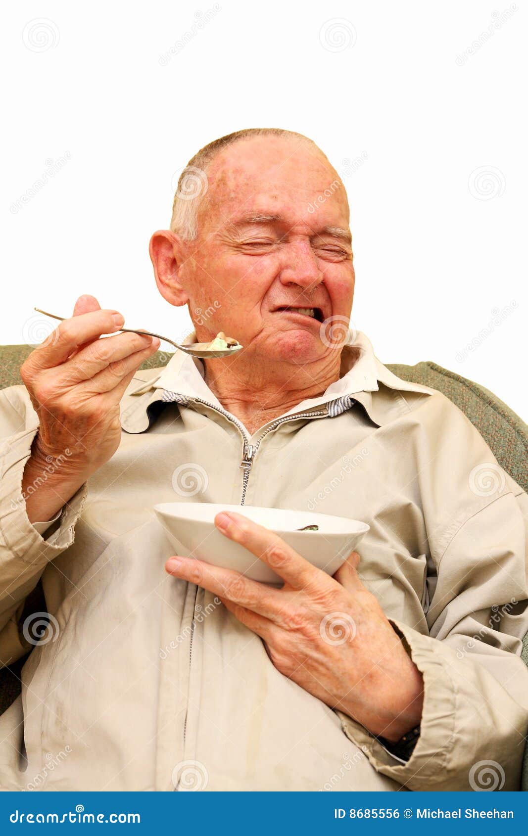 Man with sour expression stock photo. Image of male, food - 8685556