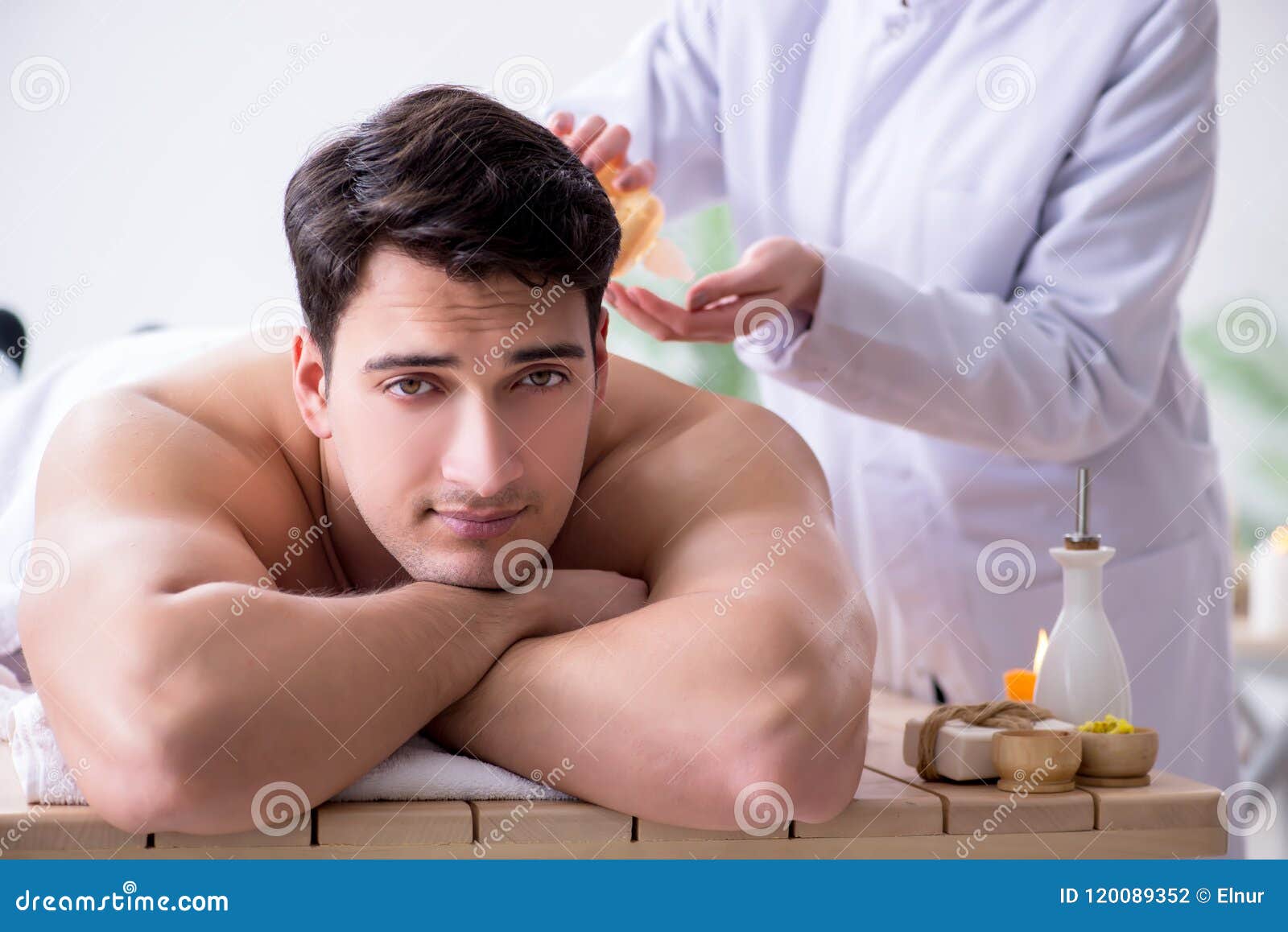 The Man in Spa Enjoying His Time Stock Photo - Image of pampering ...