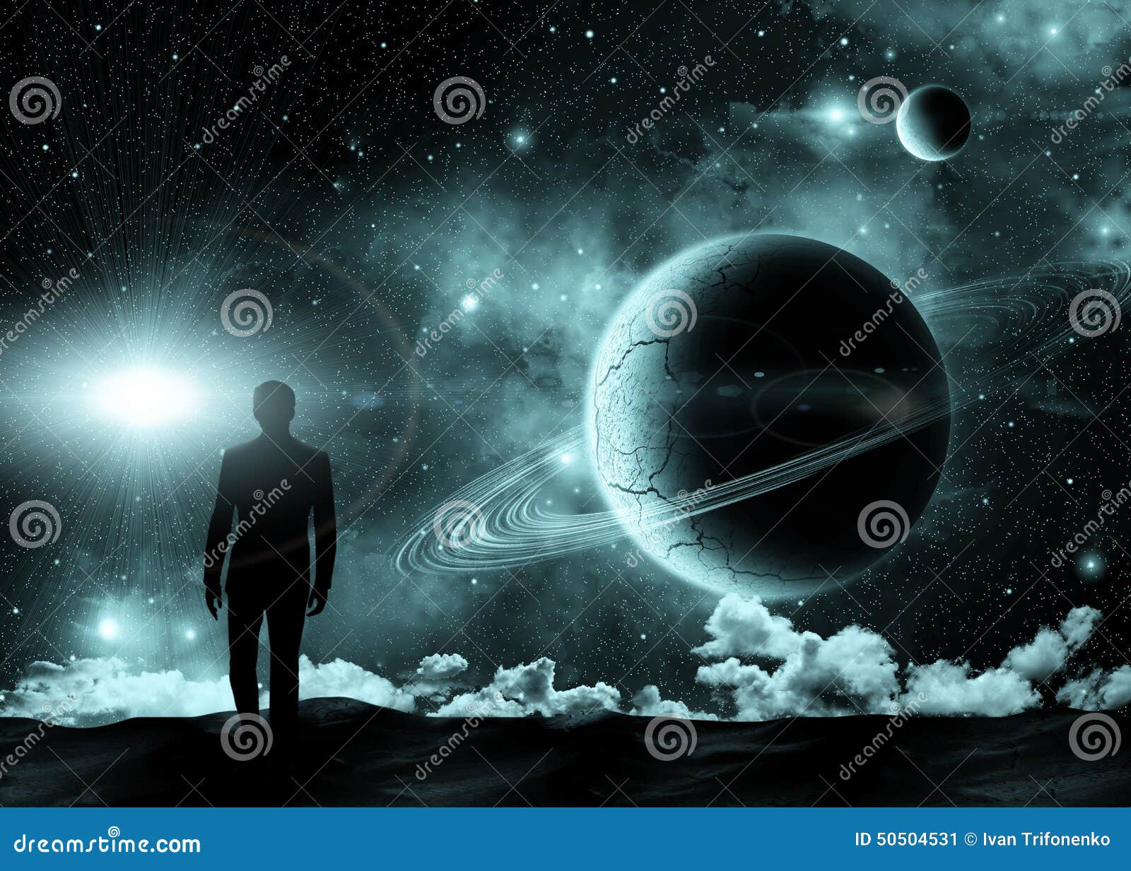 Man and space stock illustration. Illustration of graphic - 50504531