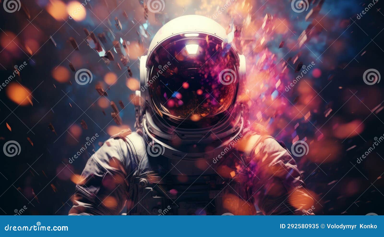A Man in a Space Suit Standing in the Rain Stock Image - Image of water ...
