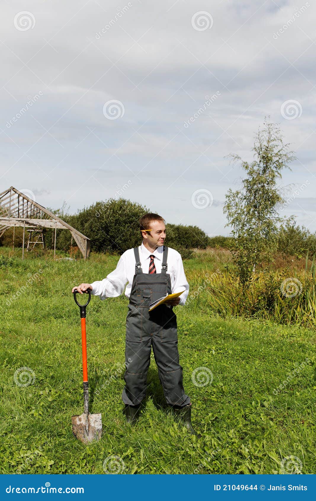 Man and spade. stock photo. Image of garden, spade, dirt - 21049644