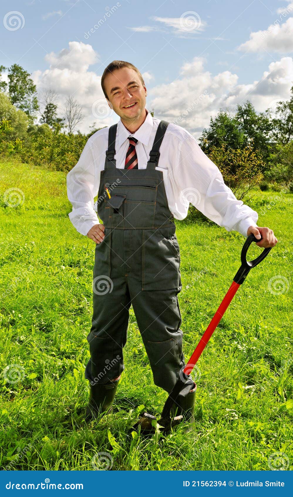 Man with a spade. stock photo. Image of caucasian, jump - 21562394