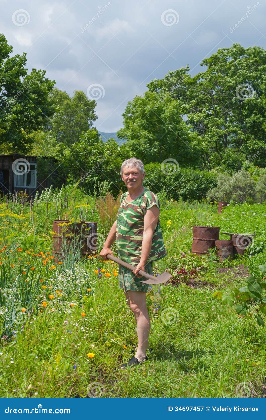 Man with spade 10 stock image. Image of human, people - 34697457