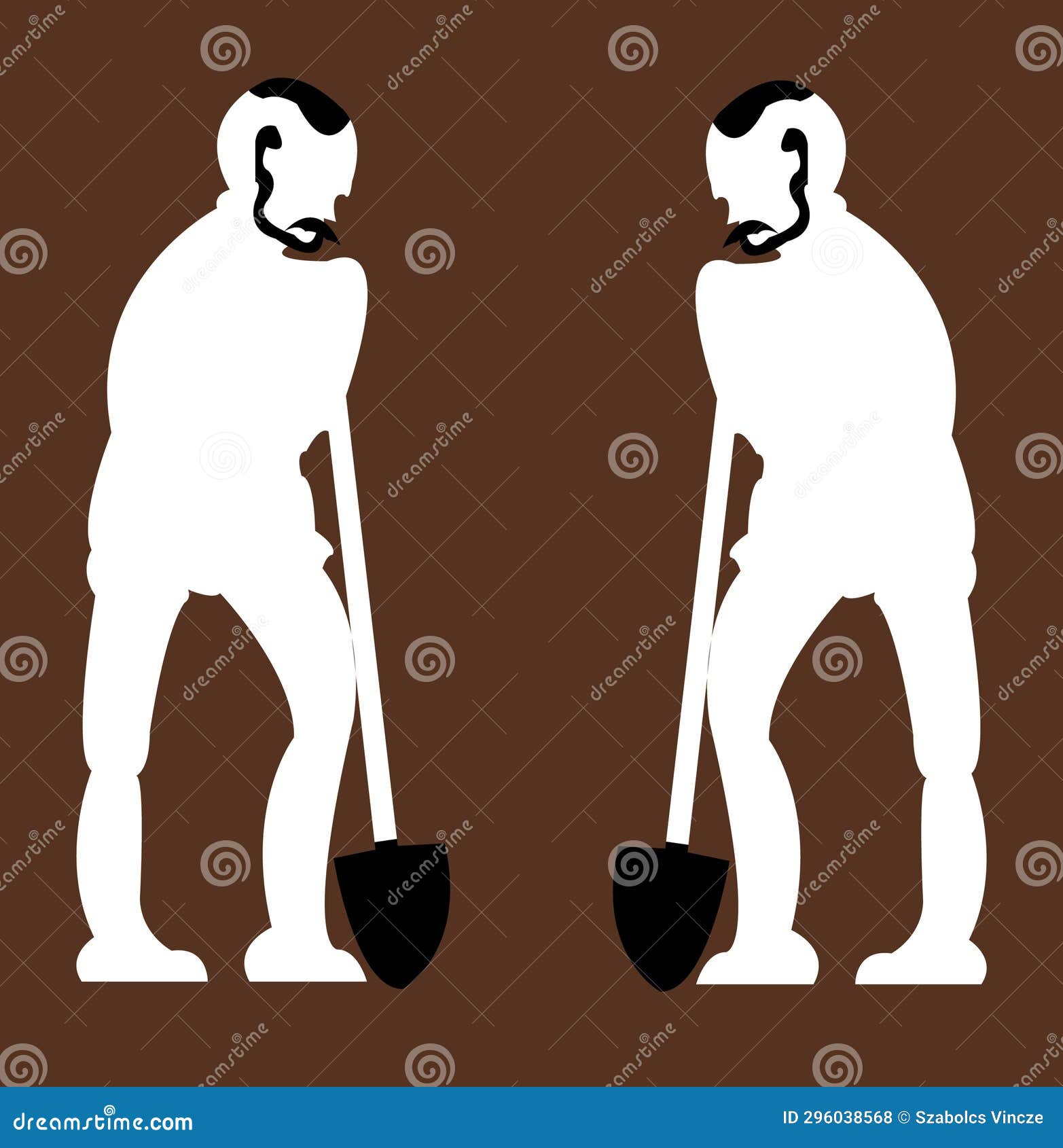 Man with spade stock illustration. Illustration of brand - 296038568