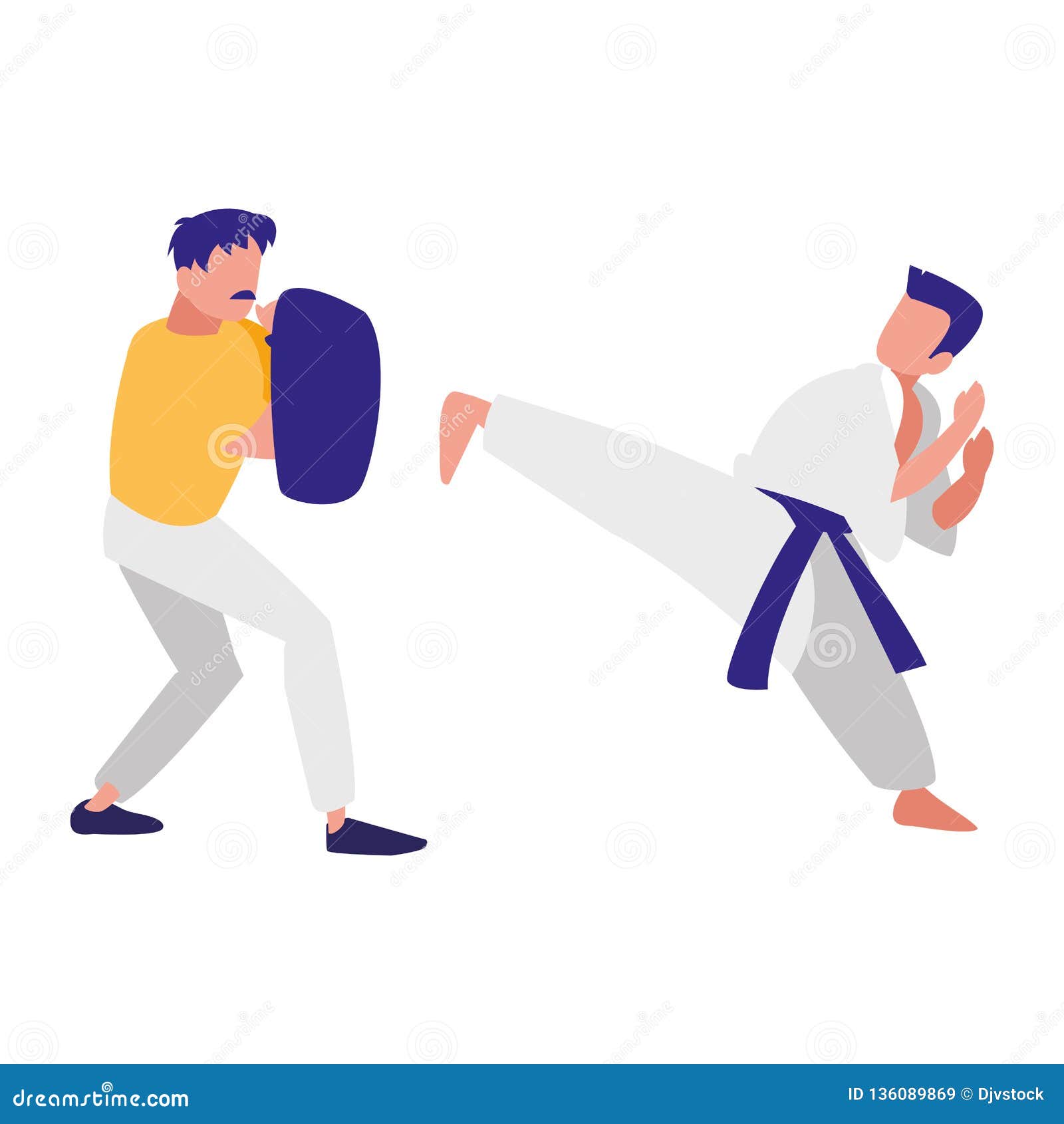 Sparring. Martial Arts Competitive Characters Fighting, Boxing And ...