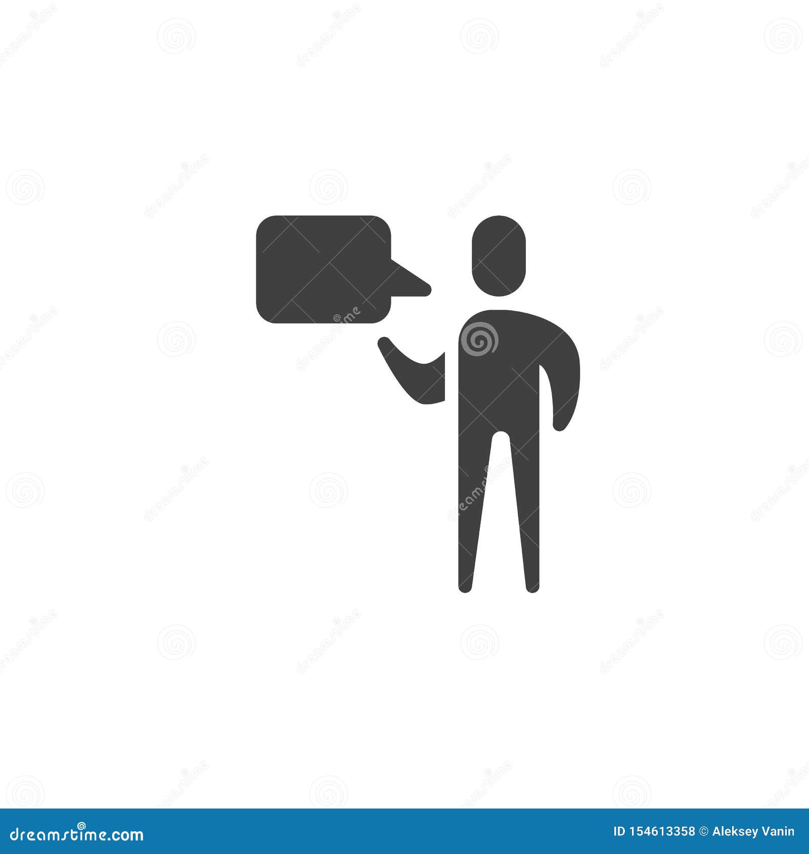 Man speak vector icon stock vector. Illustration of person - 154613358